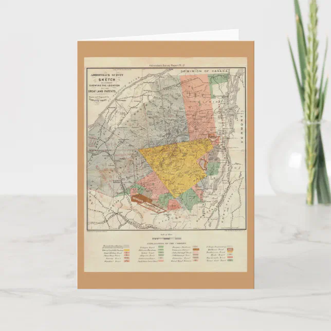 Adirondack Survey Sketch - Verplanck Colvin Map Card | Zazzle