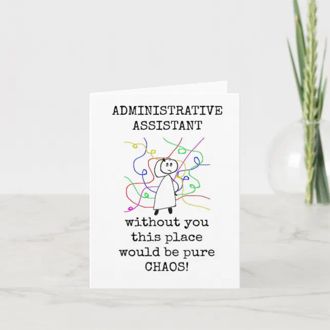 Admin Assistant Appreciation Card, Funny Card | Zazzle