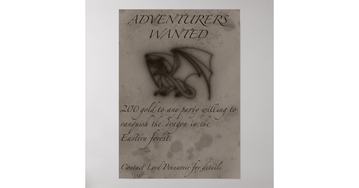 Adventurers wanted poster | Zazzle