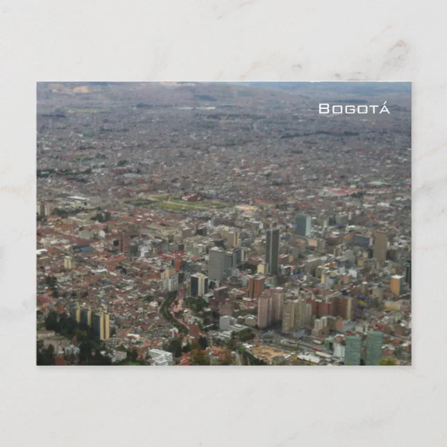Aerial view of Bogotá Postcard | Zazzle