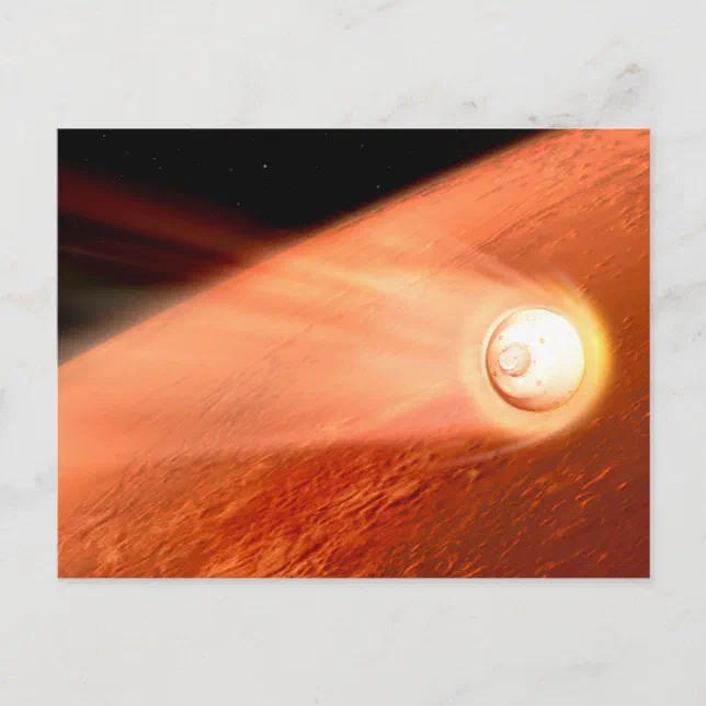 Aeroshell With Perseverance Rover Descent To Mars Postcard | Zazzle Aeroshell With Perseverance Rover Descent To Mars Postcard | Zazzle