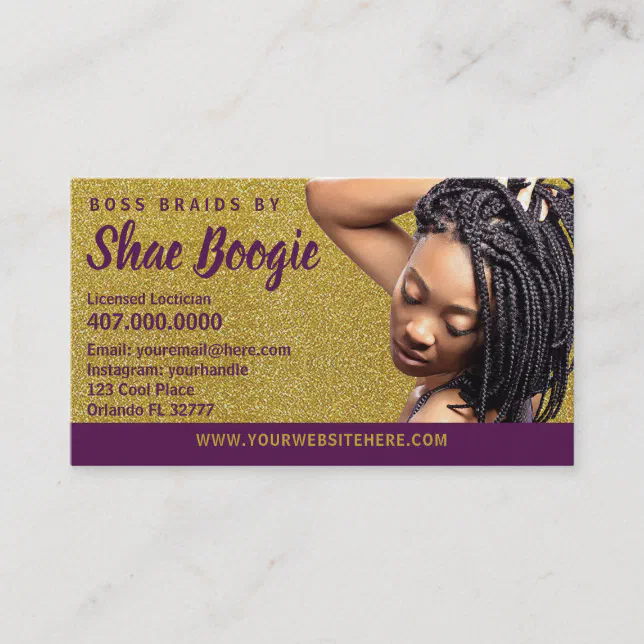 African American Braider Braids Loctician Template Appointment Card ...