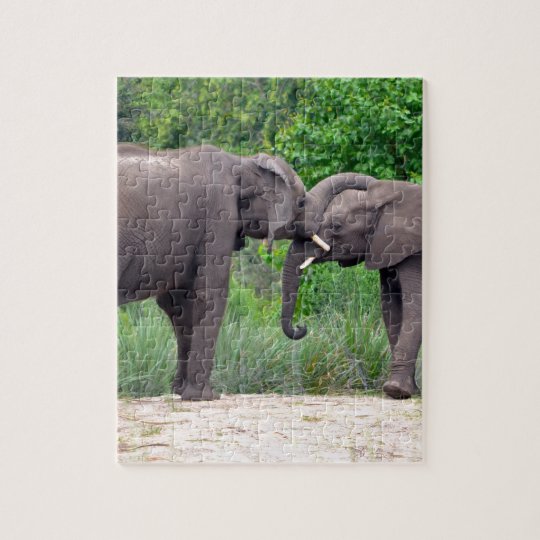 African Elephants Interacting Jigsaw Puzzle | Zazzle.com.au