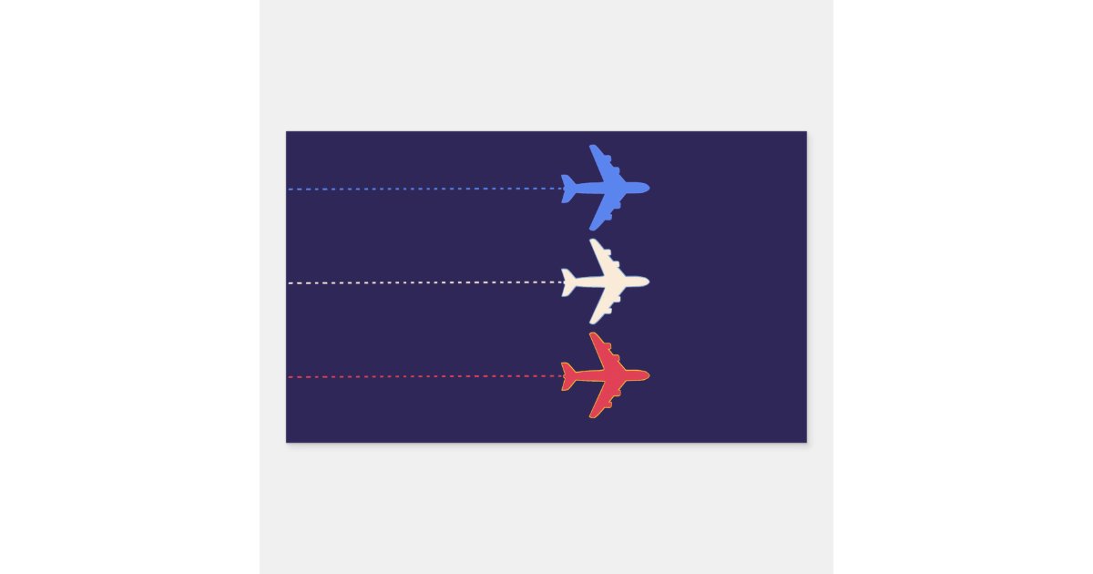 airlines aeroplanes rectangular sticker | Zazzle