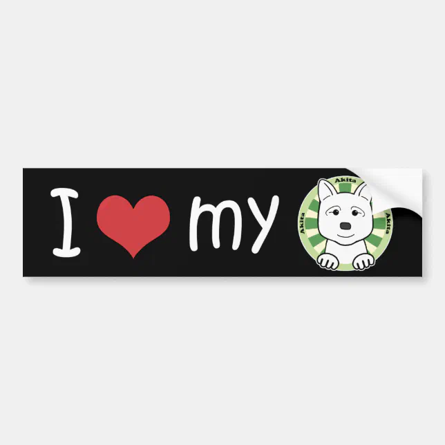 Akita Bumper Sticker | Zazzle