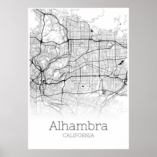 Alhambra Map - California - City Map Poster | Zazzle.com.au