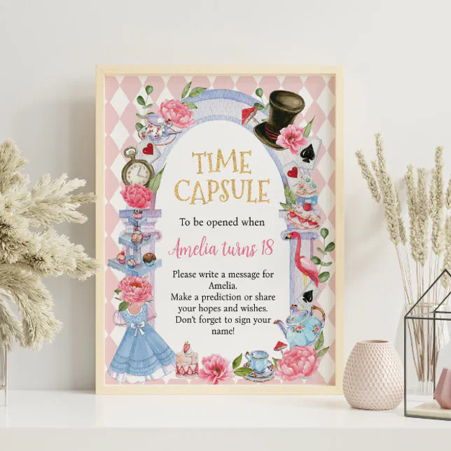 Alice in Wonderland Birthday Time Capsule Poster | Zazzle