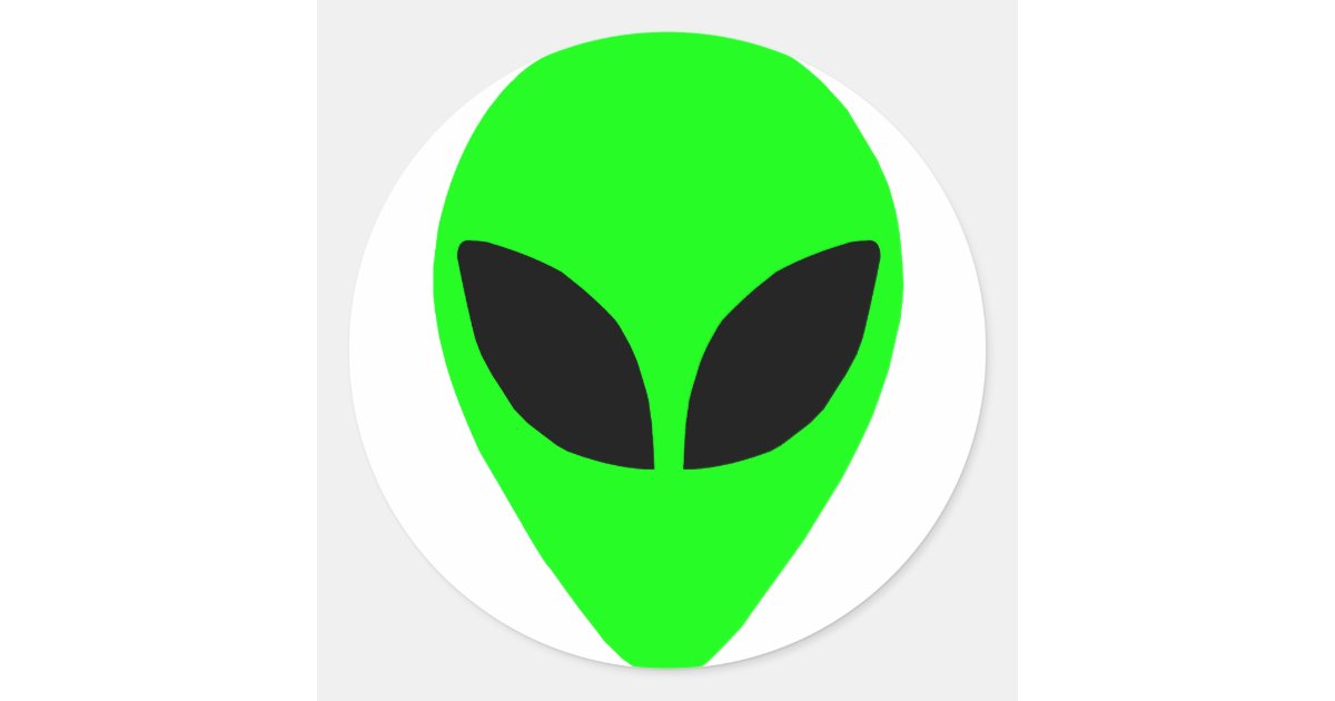Alien Head Classic Round Sticker | Zazzle