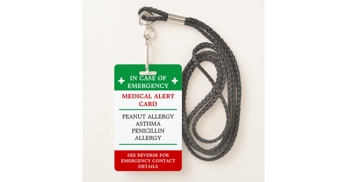 ALLERGY In Case of Emergency (I.C.E.) Card allergy ID Badge | Zazzle ALLERGY In Case of Emergency (I.C.E.) Card allergy ID Badge | Zazzle