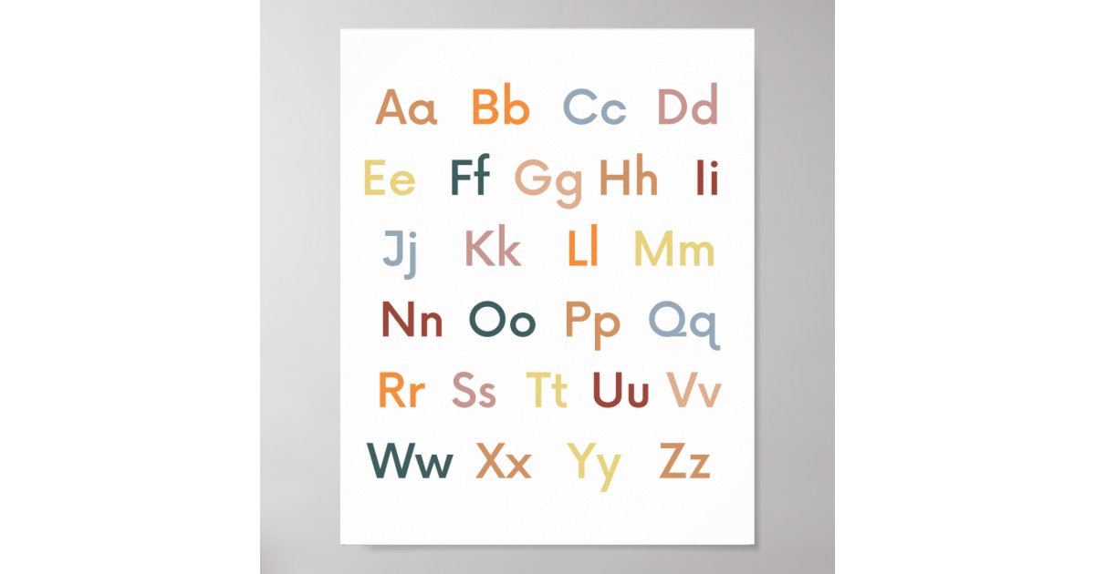 Alphabet, Uppercase and lowercase letters Poster | Zazzle