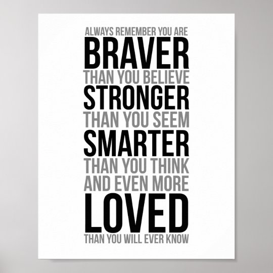 Always Remember You Are Braver Poster | Zazzle.com.au