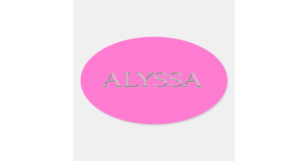 Alyssa Custom Raised Lettering Oval Sticker | Zazzle