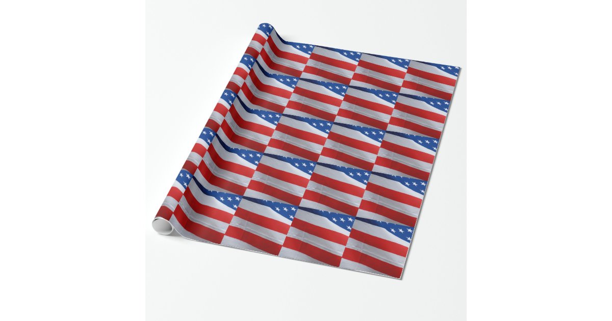 American Flag, gift wrap. Wrapping Paper | Zazzle