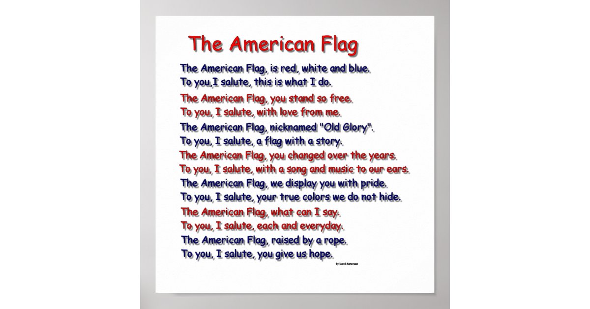 American Flag Poem Poster | Zazzle