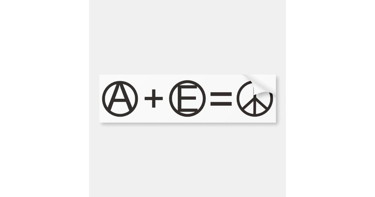 Anarchy + Equality = Peace Bumper Sticker | Zazzle