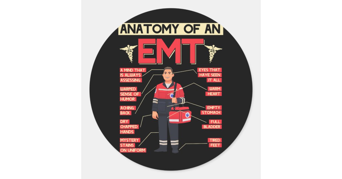 Anatomy Of An EMT Paramedic EMT EMS Health Care Em Classic Round ...