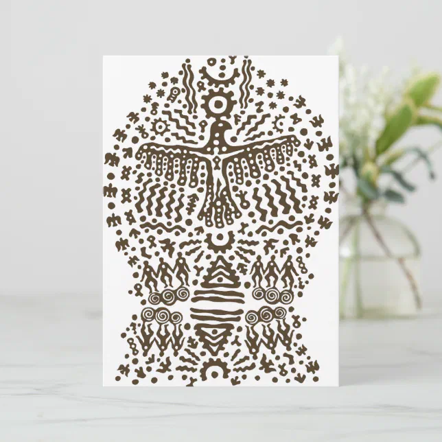 Ancient Legend: Giant Bird and Tribal Tents Thank You Card | Zazzle
