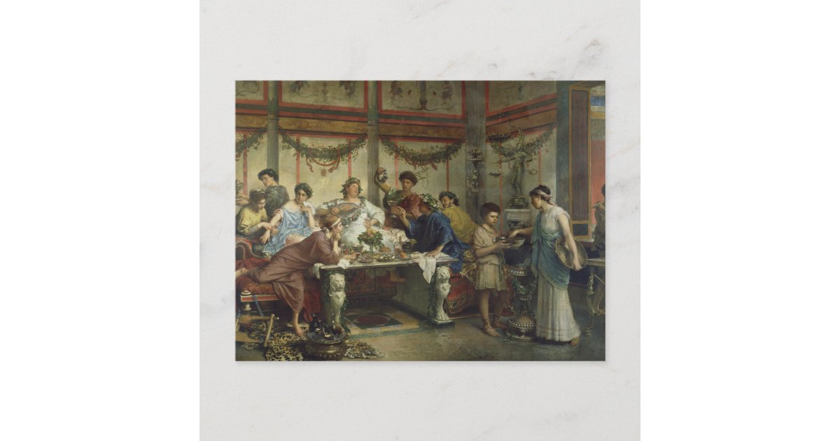 Ancient Roman Dinner Party Feast Postcard | Zazzle