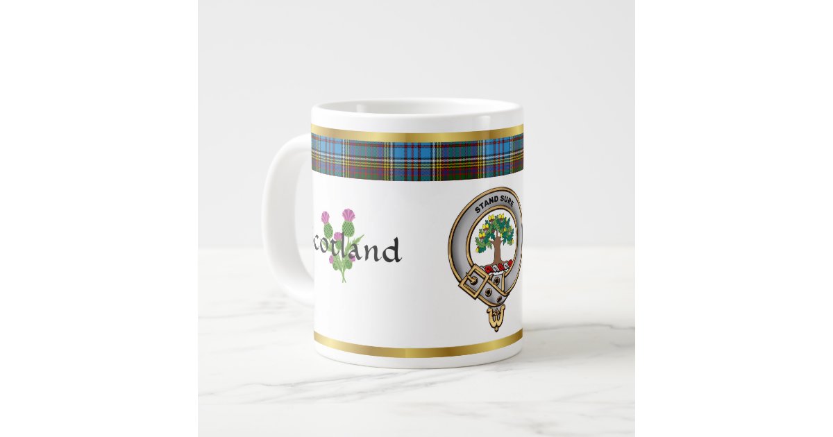 Anderson Clan Badge Tartan & Motto Large Coffee Mug | Zazzle