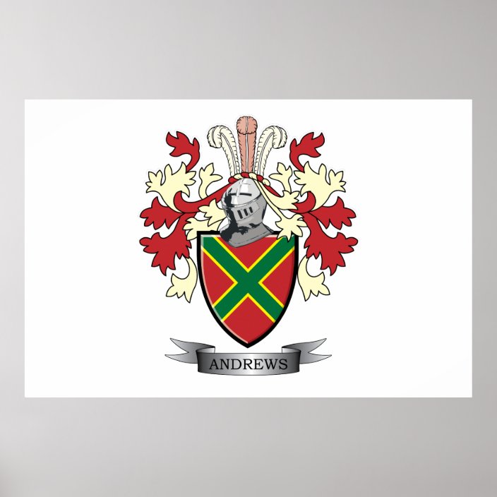 Andrews Family Crest Coat of Arms Poster | Zazzle.com.au