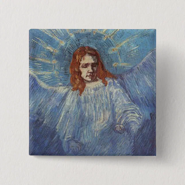 Angel by Vincent van Gogh 15 Cm Square Badge | Zazzle