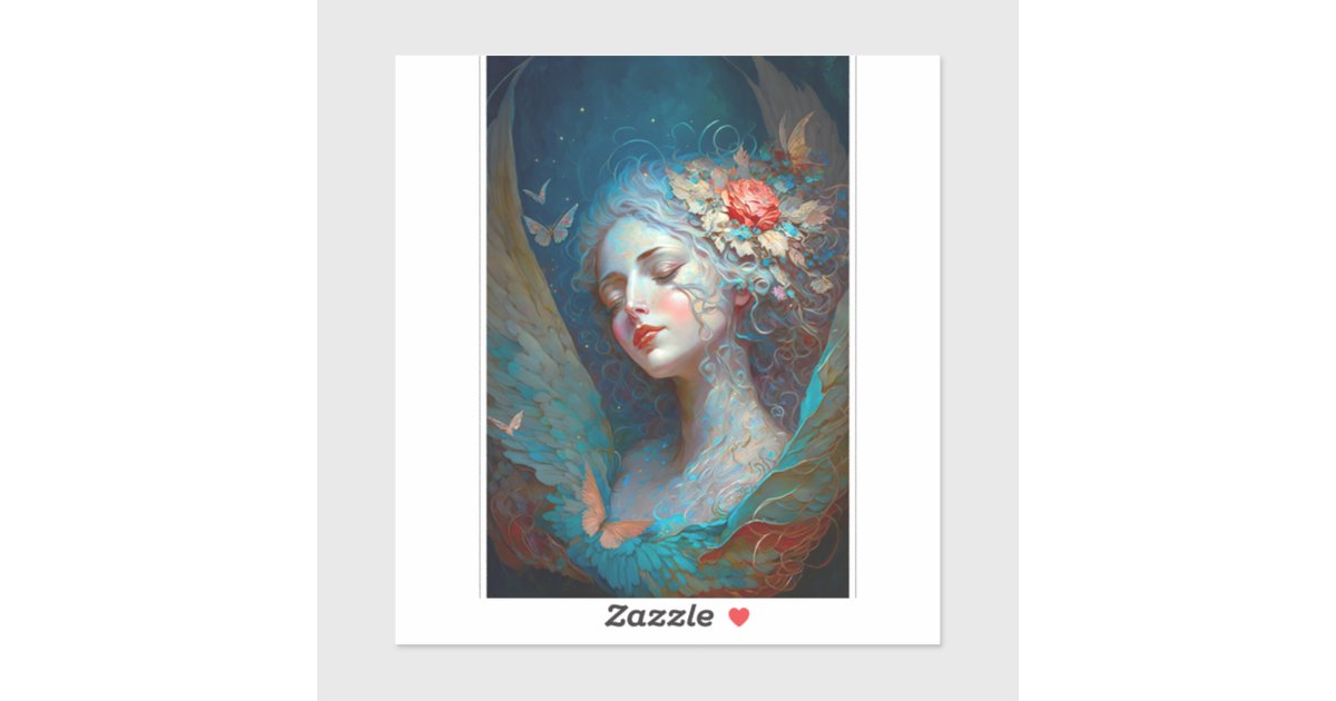 Angel Wings Fantasy Art Sticker | Zazzle