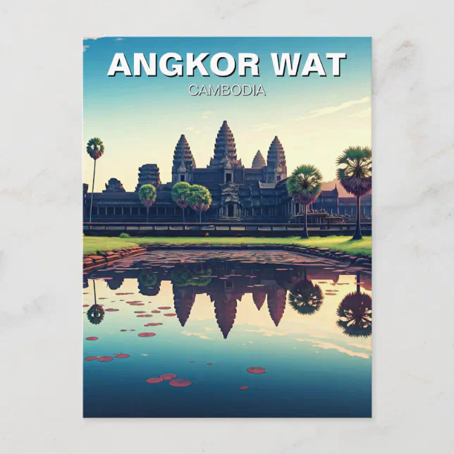 Angkor Wat Cambodia at Dawn Postcard | Zazzle