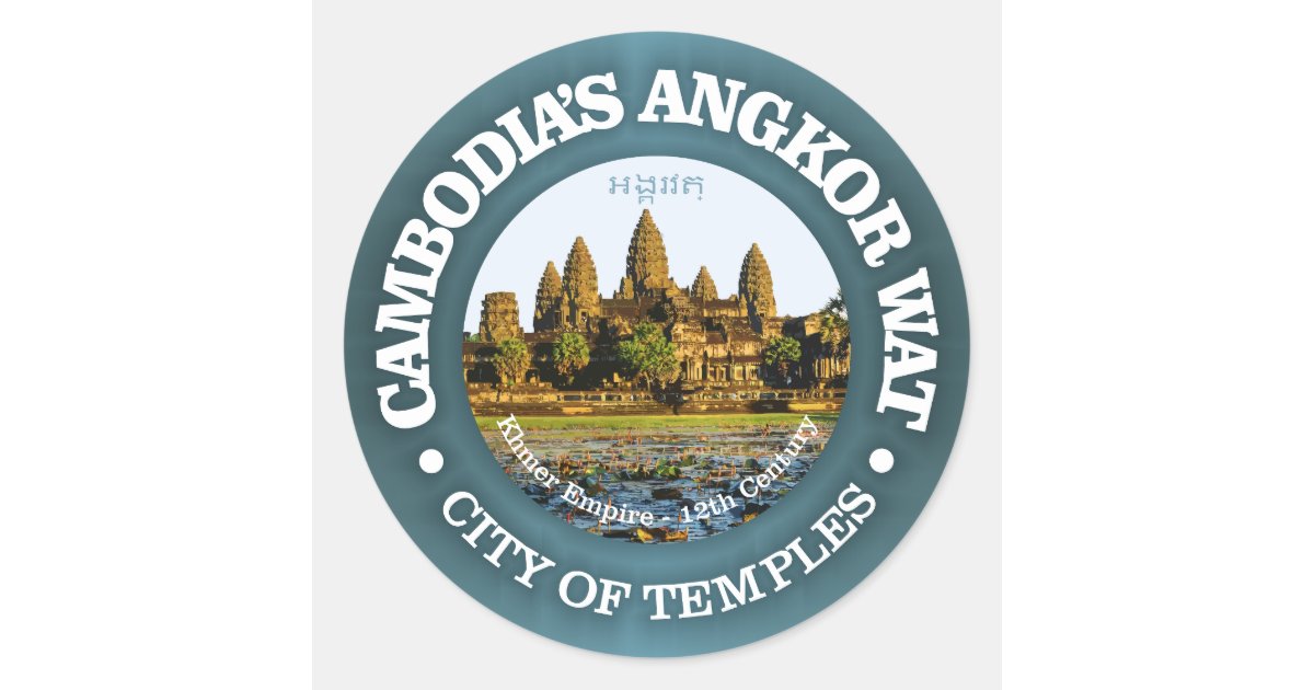 Angkor Wat Classic Round Sticker | Zazzle
