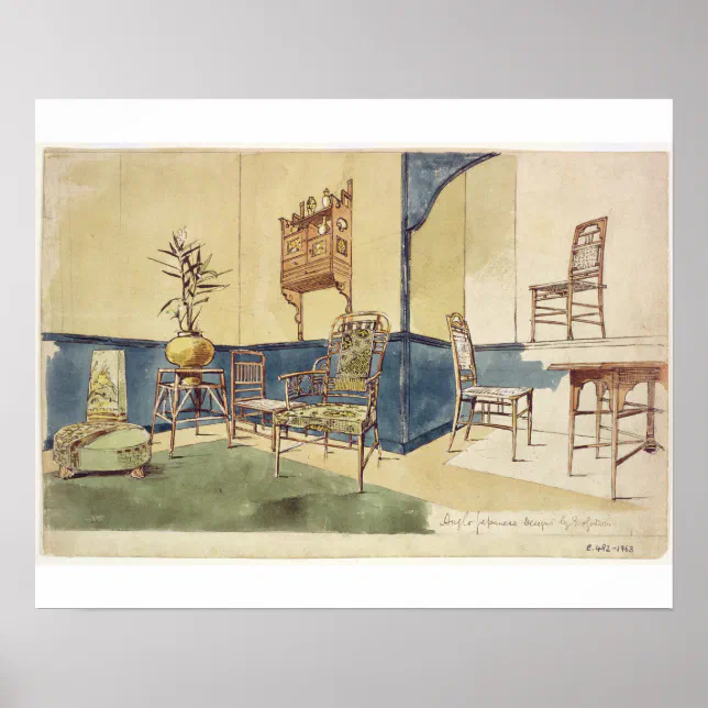 Anglo Japanese style furniture designs by Edward W Poster | Zazzle