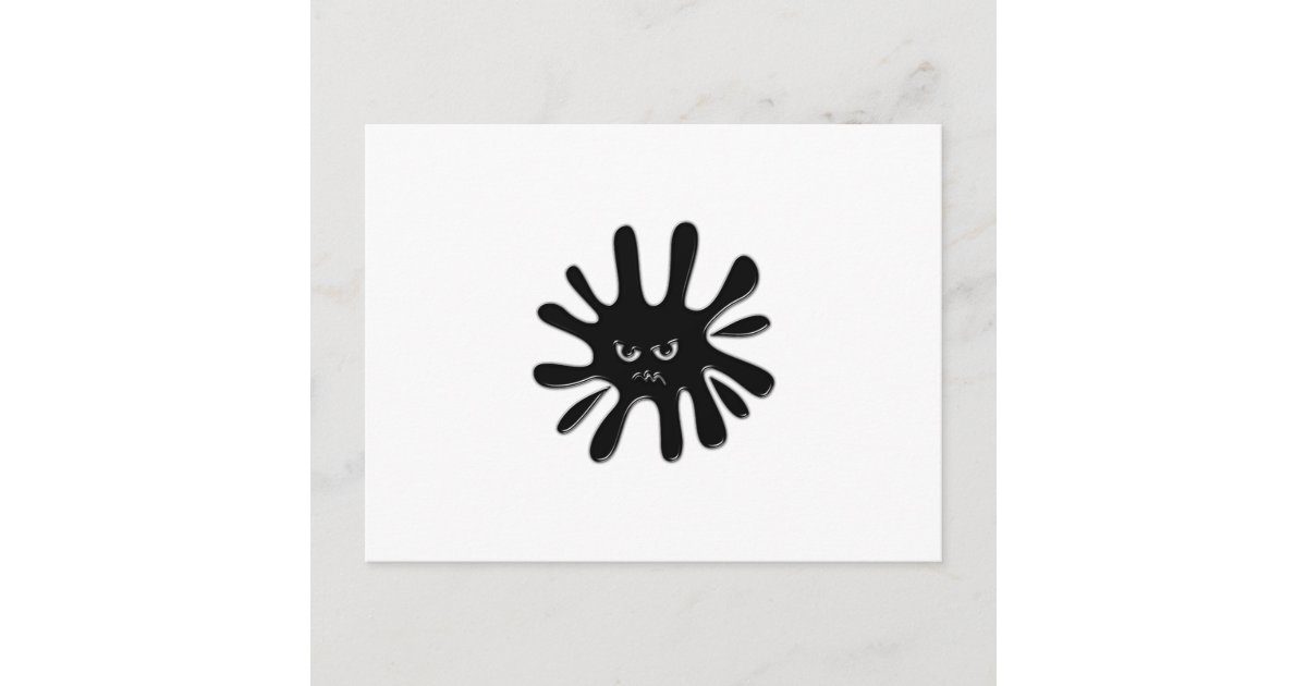 Angry Black Paint Splatter Postcard | Zazzle