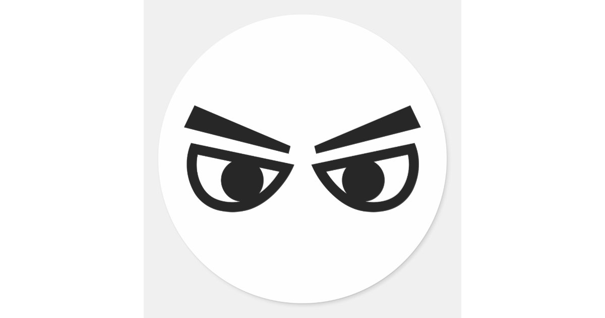 Angry eyes classic round sticker | Zazzle