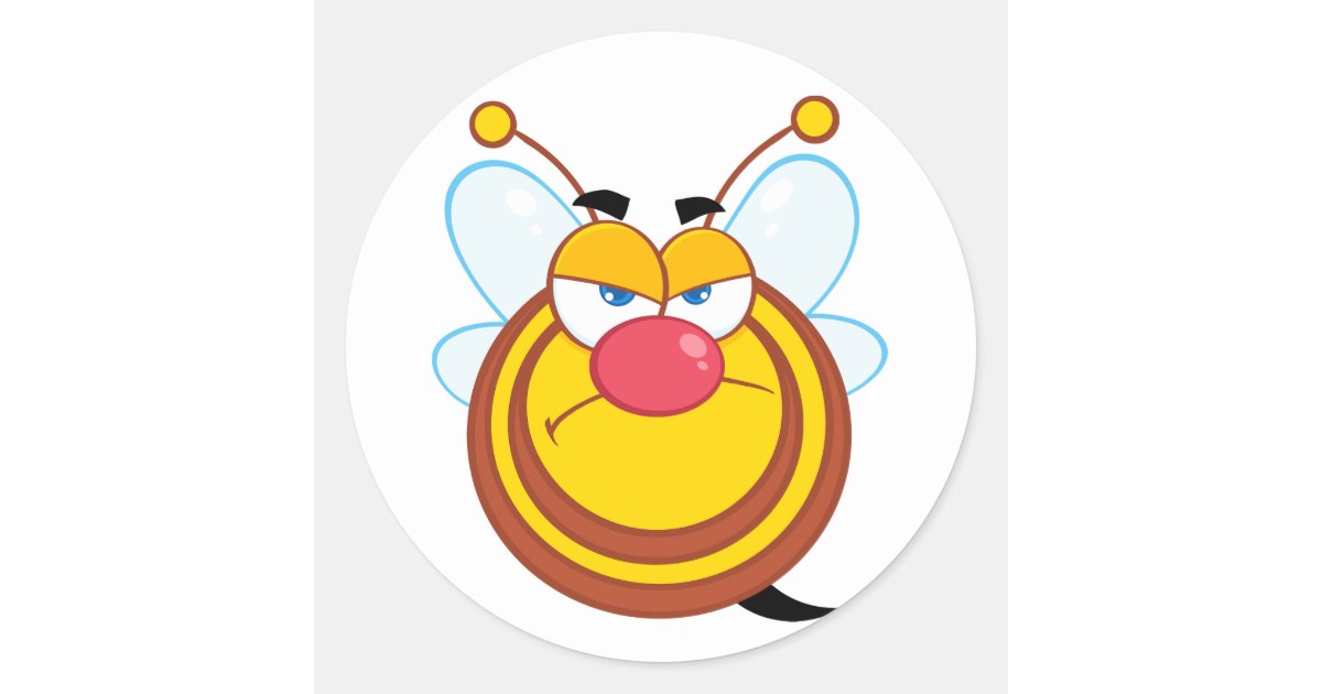 Angry Honey Bee Stickers | Zazzle