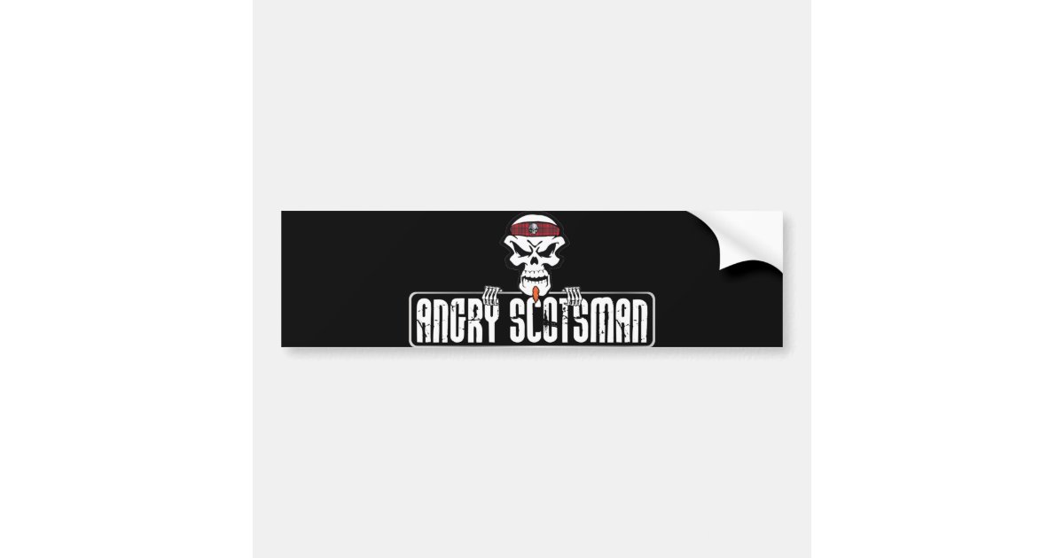 Angry-Scotsman Skull Bumper Sticker | Zazzle