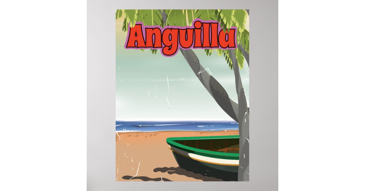 Anguilla vintage travel poster. poster | Zazzle