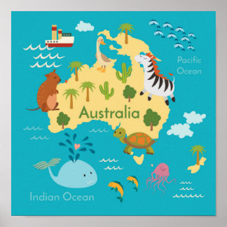 Australia Map Posters | Zazzle.com.au