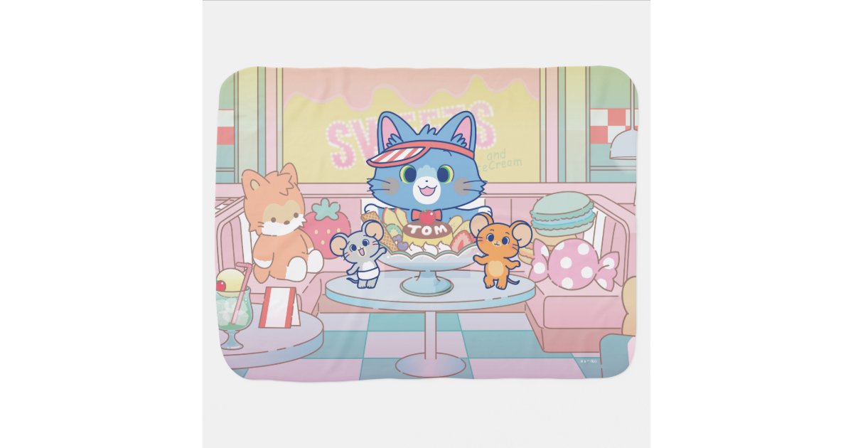 Anime Tom, Jerry, and Tuffy Dessert Parlour Baby Blanket | Zazzle