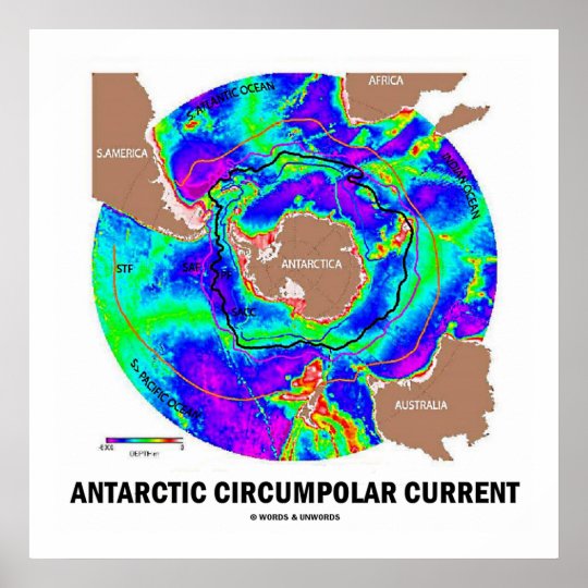 Antarctic Circumpolar Current (Ocean Current Map) Poster | Zazzle.com.au