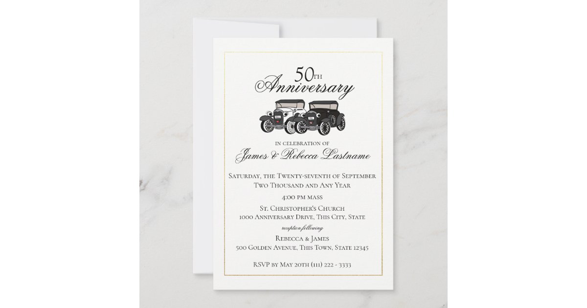 Antique Car Wedding Invitation | Zazzle
