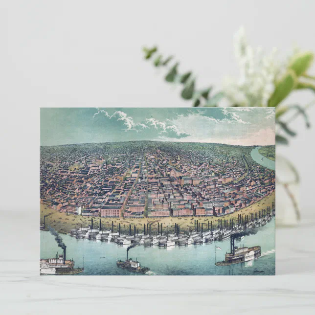 Antique Map Saint Louis Missouri Mississippi River | Zazzle