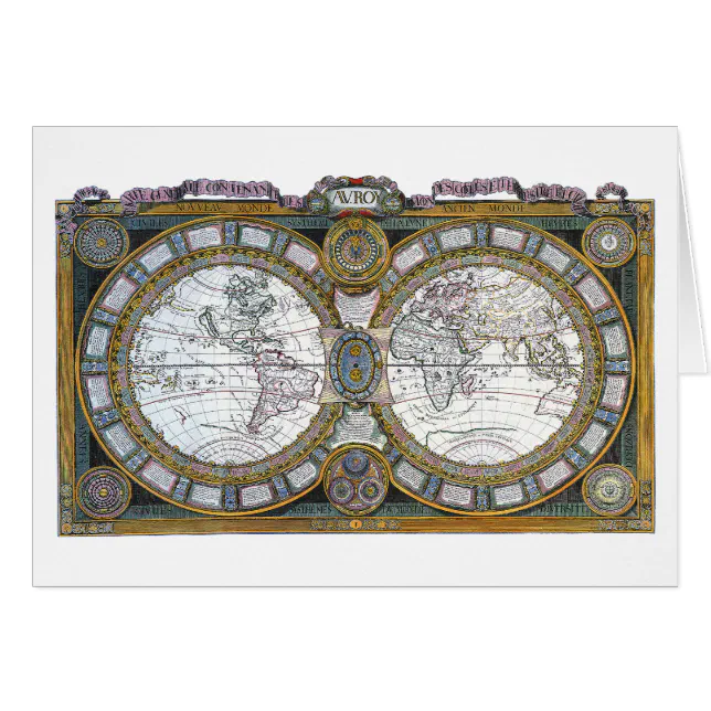 Antique Old World Map by Claude Auguste Berey | Zazzle
