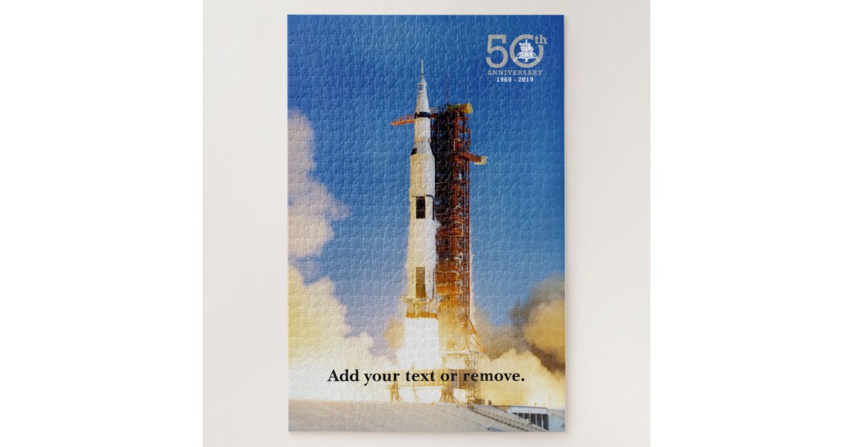 Apollo 11 Moon Mission Saturn V, 50th Anniversary, Jigsaw Puzzle | Zazzle