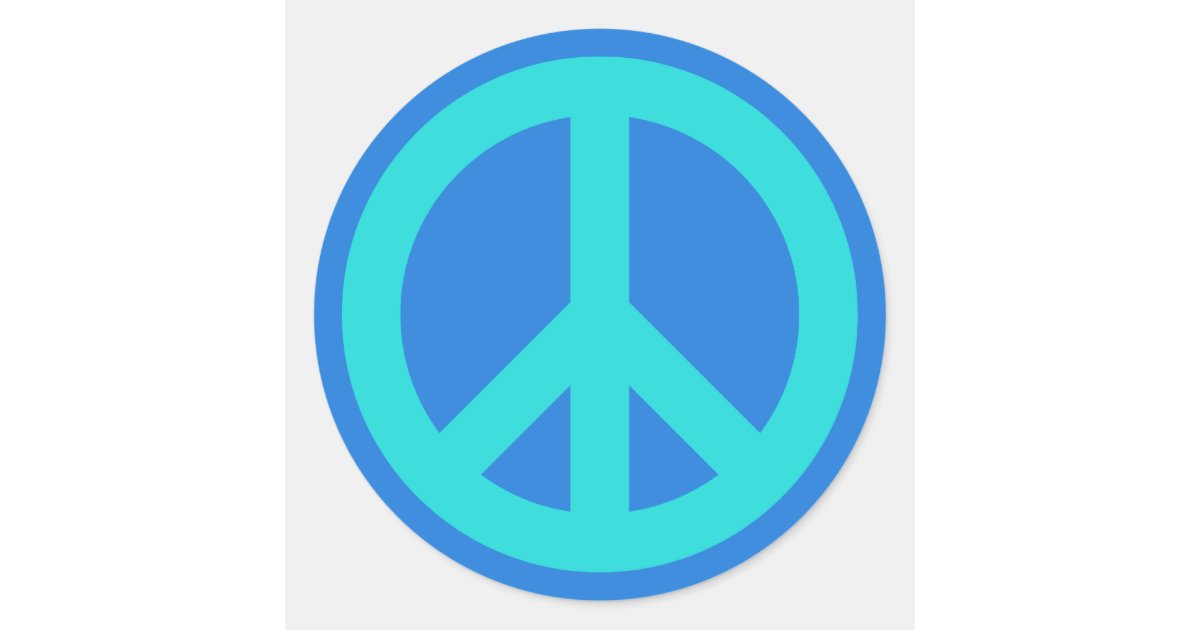 Aqua Blue Classic Round Sticker | Zazzle