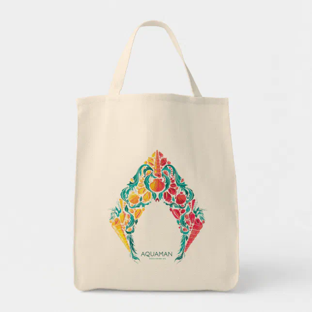 Aquaman | Aquaman & Mera Themed Seashell Logo Tote Bag | Zazzle