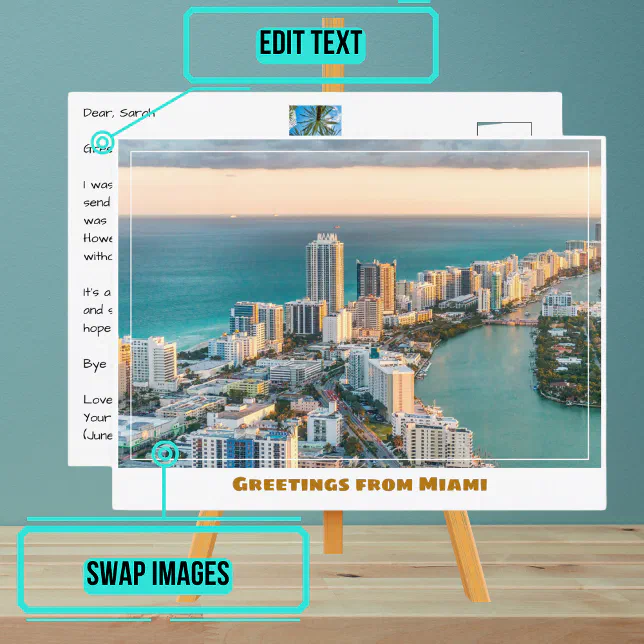 Ariel View of South Beach Miami Florida Postcard | Zazzle