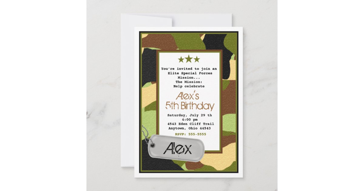 Army Invitations, MilitaryInvitations, Camouflage Invitation | Zazzle