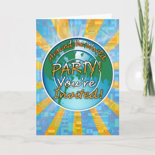 Around the world party with Globe Invitation | Zazzle.com.au