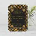 Art Deco Black and Gold Wedding Thank You Card | Zazzle