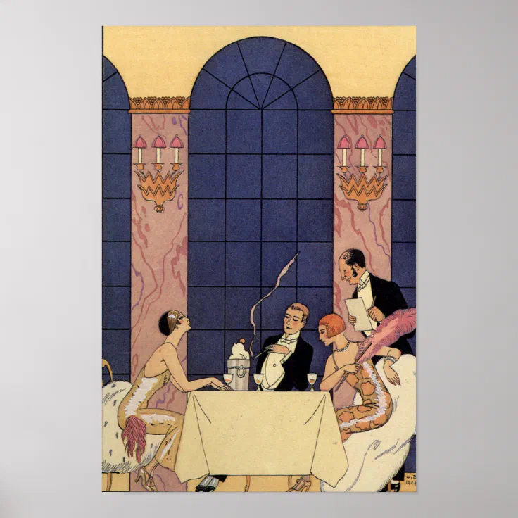 Art Deco Fine Dining Poster | Zazzle