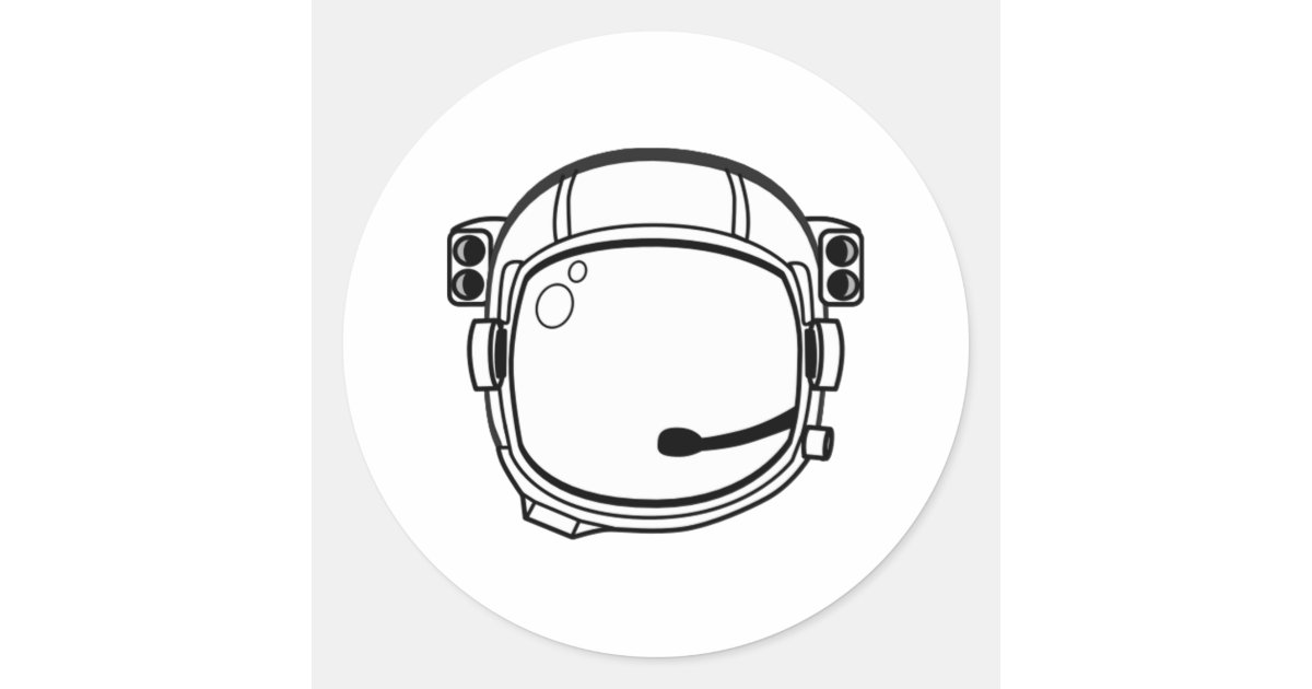 Astronaut Space Helmet Classic Round Sticker | Zazzle