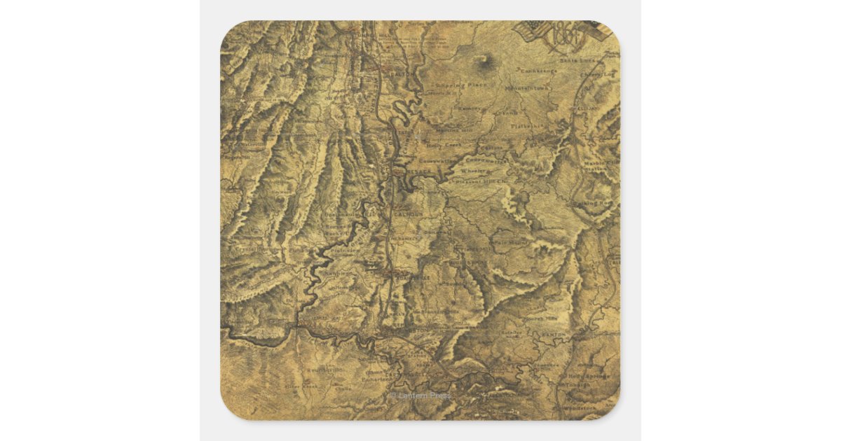 Atlanta Campaign - Civil War Panoramic Map Square Sticker | Zazzle